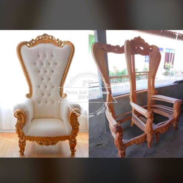 Jual Kursi Syahrini Kayu Jati/ Kursi Sofa Besar/ Kursi Princess/ Kursi ...