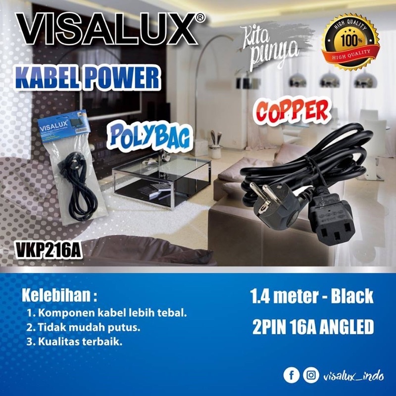 Jual Kabel Power Komputer Magicom Visalux 1.4 Meter 2 Pin | Shopee ...