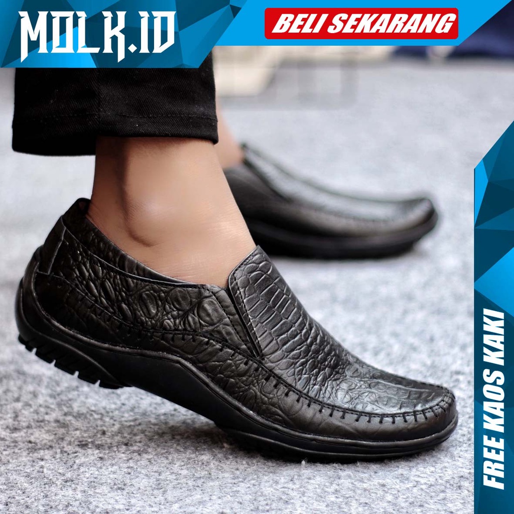 Jual MOLK|Sepatu Formal Casual Pria Slip On Kulit Asli CVNY Original ...