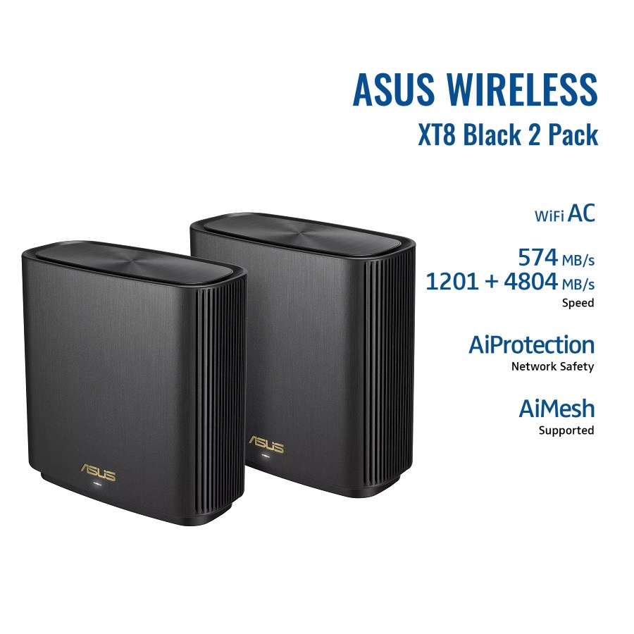 Jual ASUS Mesh Router Wireless ZenWiFi XT8 Black / White 2 Pack AX6600 ...