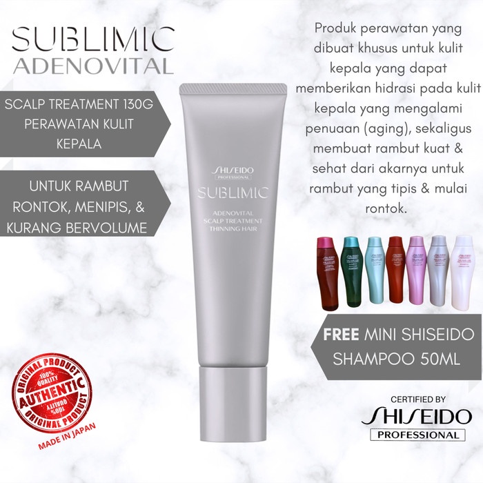 Jual conditioner- scalp treatment shiseido sublimic adenovital - perawatan rambut rontok ...