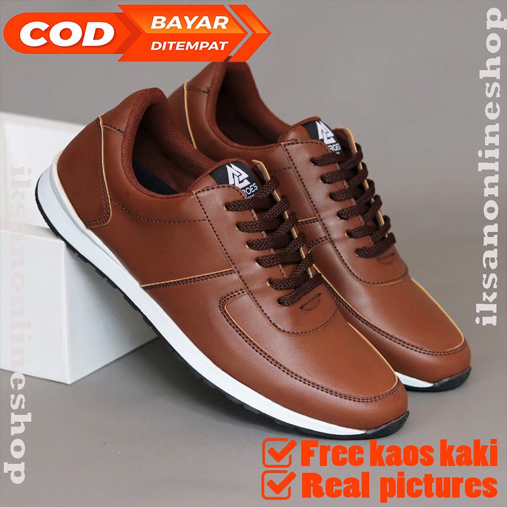 Jual FREY Sepatu Casual Pria Sneakers Original Warna Hitam Putih Coklat ...