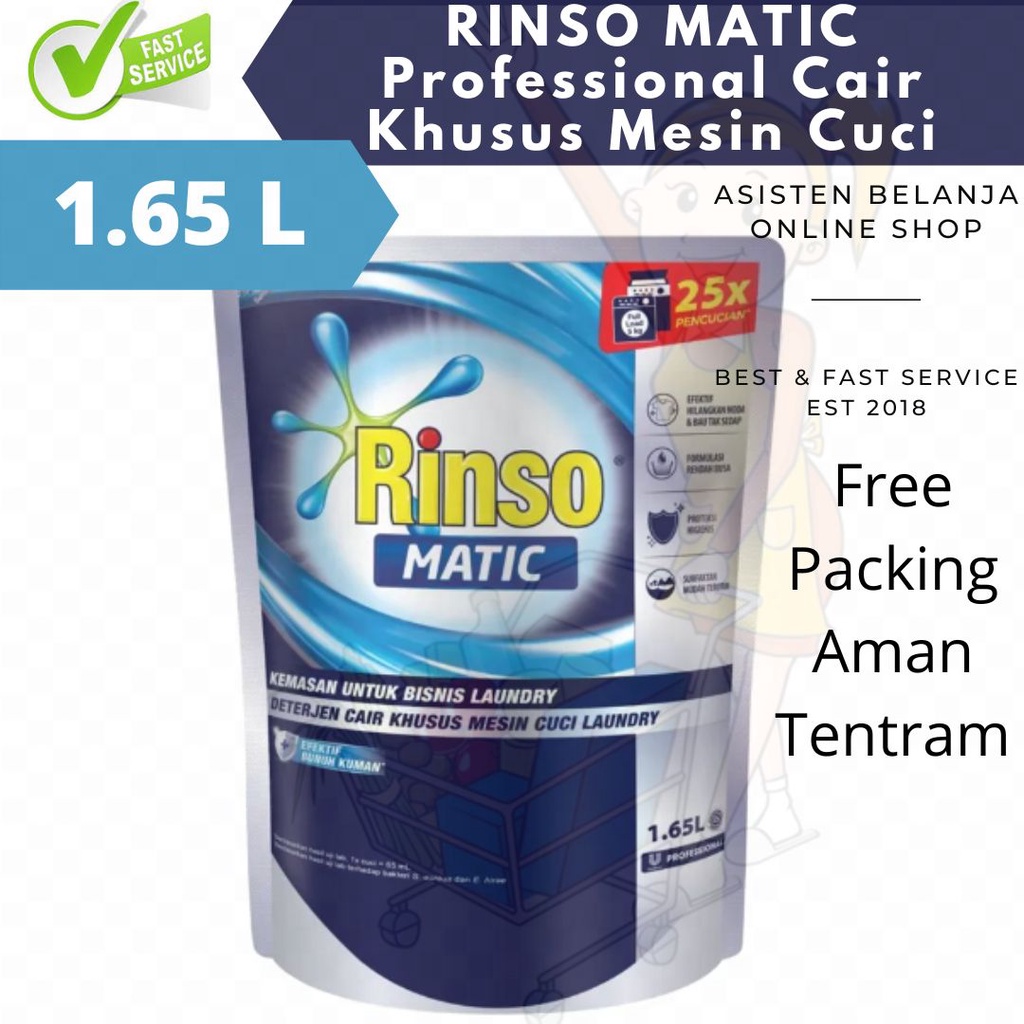 Jual RINSO MATIC PROFESSIONAL Cair 1.65 L 165L 1650ml Deterjen Mesin ...