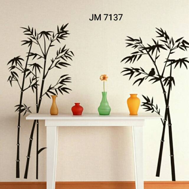 Jual RELIZA WALL STICKER POHON BAMBU HITAM BAMBOO BLACK STIKER DINDING ...