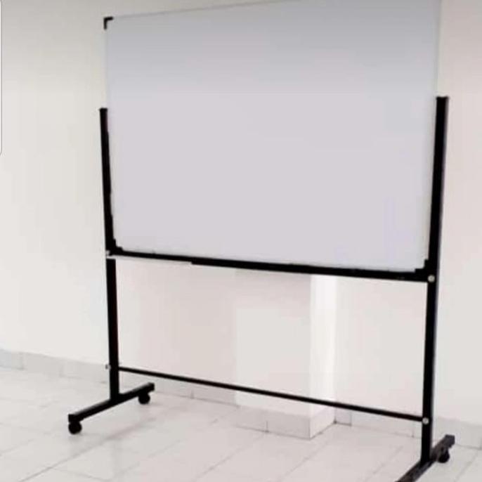 Jual papan tulis whiteboard non magnetik double face standing 90x120 cm ...