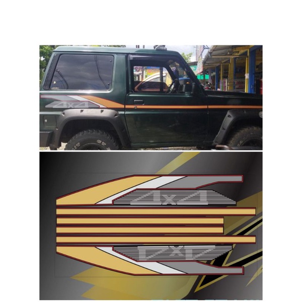 Jual Striping stiker list body Daihatsu taft gt Rocky 4x4 copy original ...