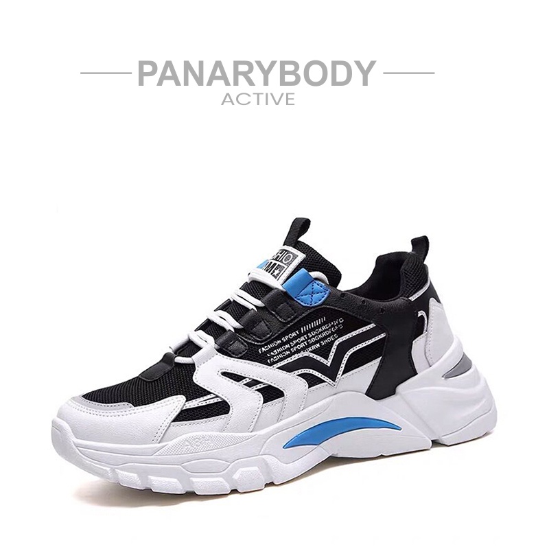 Jual PANARYBODY 118 Sepatu Sneakers Pria Trendy Sneakers Hitam Pria ...