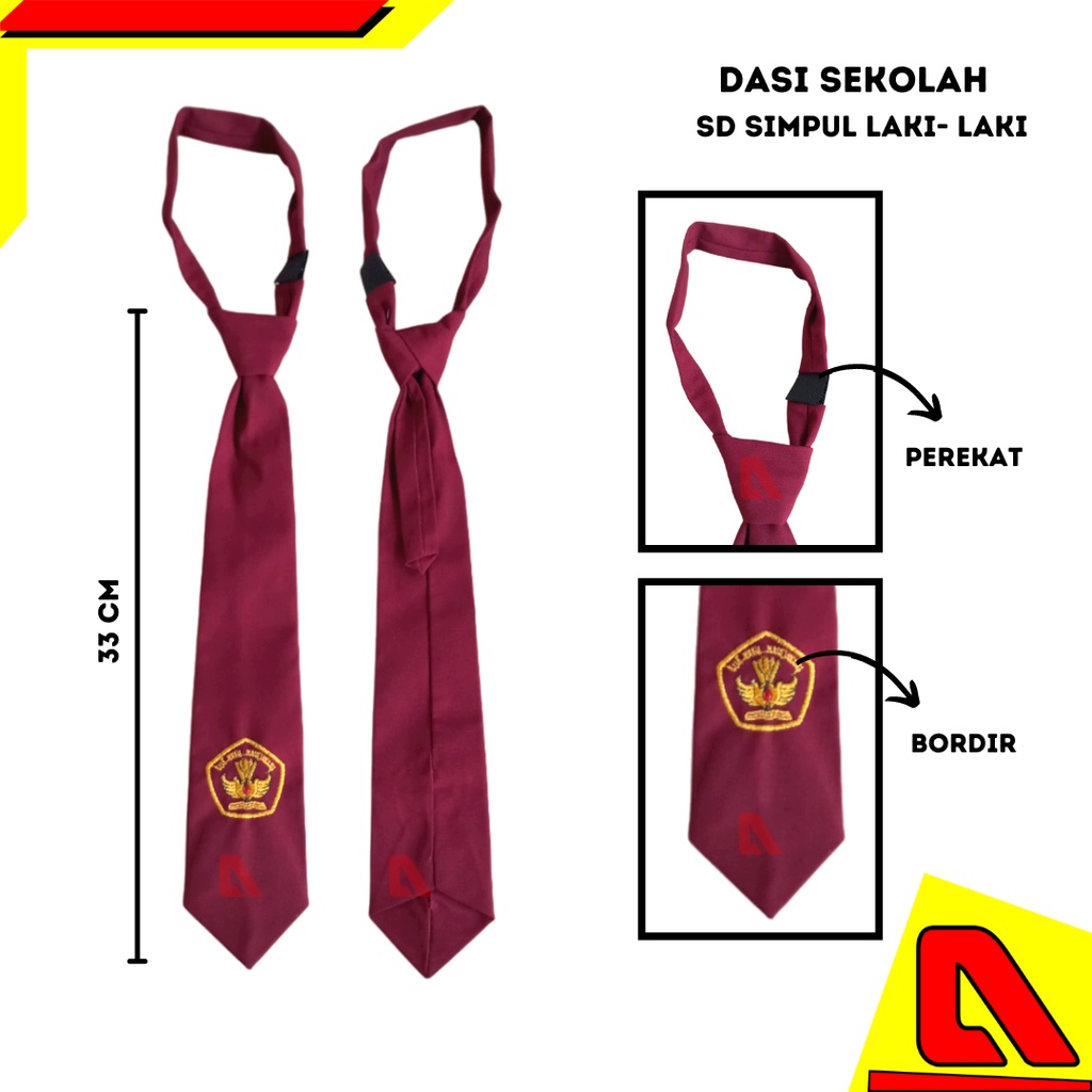 Jual DASI SEKOLAH MI SD SMP SMA HITAM POLOS MURAH KARET SIMPUL | Shopee ...