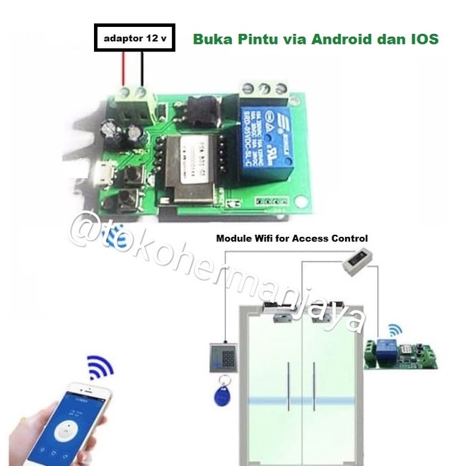 Jual Module Access control remote via android ios buka pintu via ...