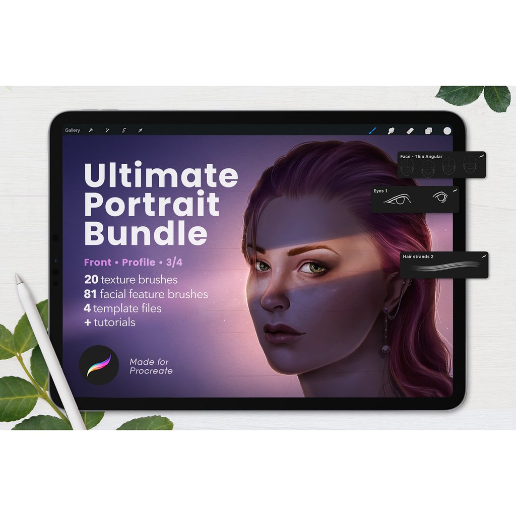 Jual Procreate Brush - Ultimate Portrait Bundle for Procreate | Shopee ...