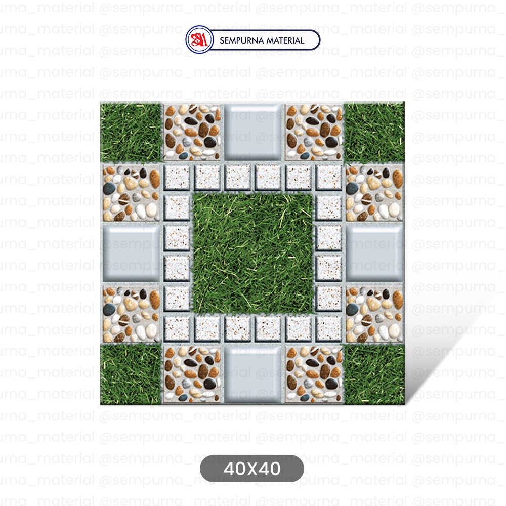 Jual Keramik ATENA Lazaro MGS Motif Rumput Batu Teras - 40x40 | Shopee ...