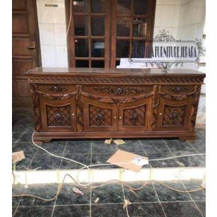 Jual MEJA TV BUPET BUFET ALMARI LEMARI TV UKIR JATI | Shopee Indonesia