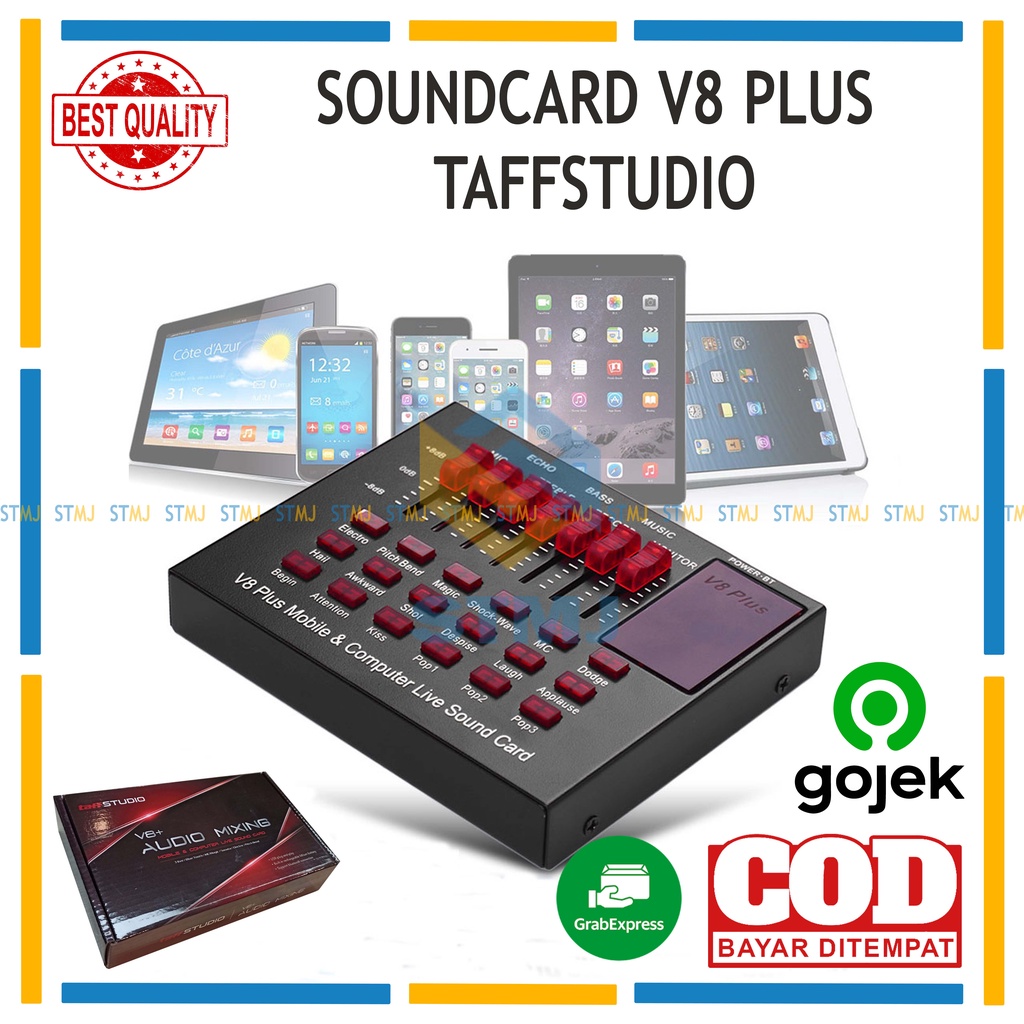 Jual Soundcard V8 Plus - Bluetooth Audio USB External Live Broadcast Microphone Headset ...
