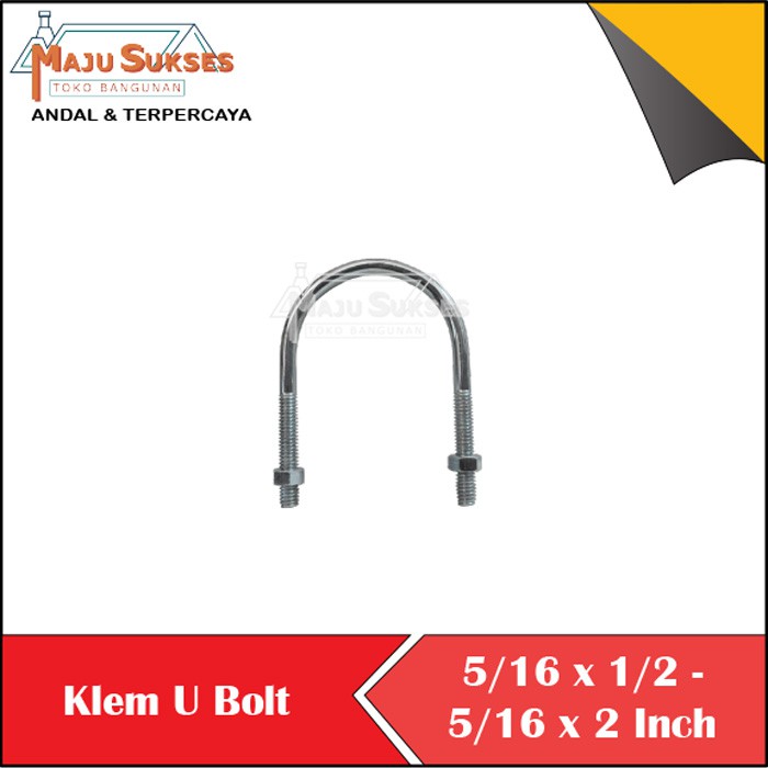 Jual baut U BOLT 5/16 lebar 1/2" - 3/4" - 1" - 1 1/4" - 1 1/2"- 2 inch ...