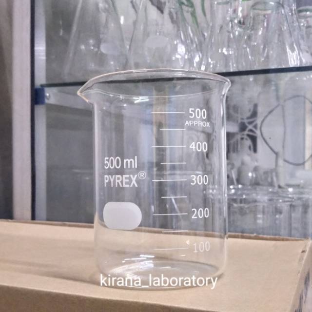 Jual Beaker glass - gelas kimia 500ml Pyrex class A - Alat laboratorium ...