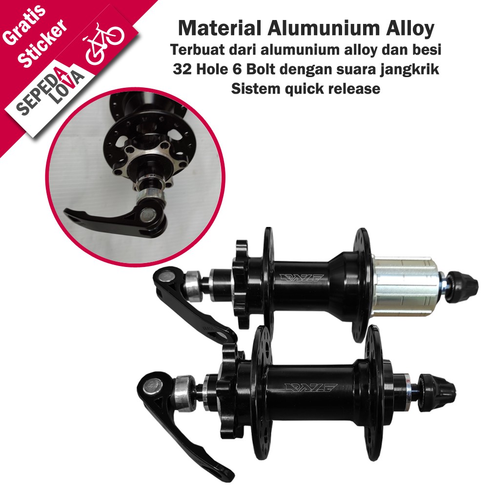 Jual Hub Sepeda Raze 32H 6 Bolt Freehub Jangkrik Bearing Quick Release ...