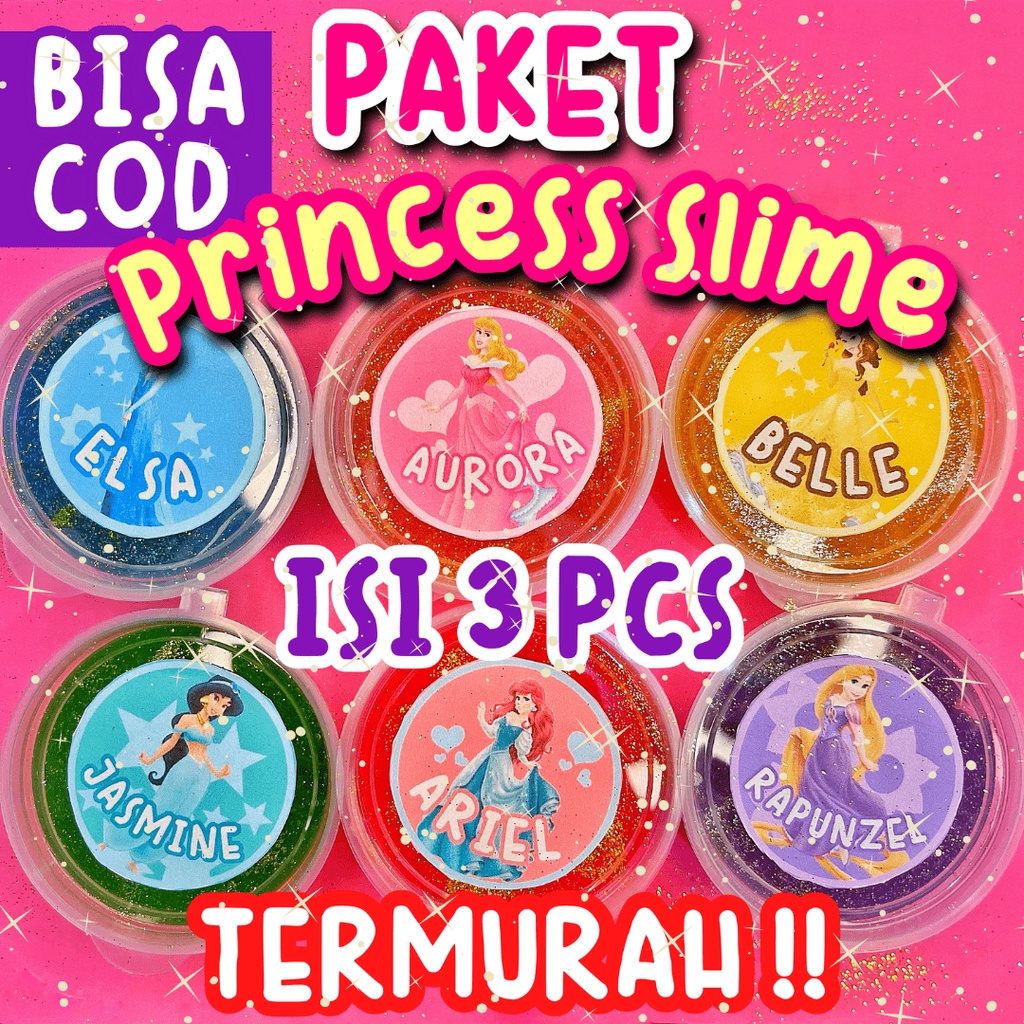 Jual [PROMO] PAKET PRINCESS SLIME ISI 3 PCS TERMURAH | Shopee Indonesia
