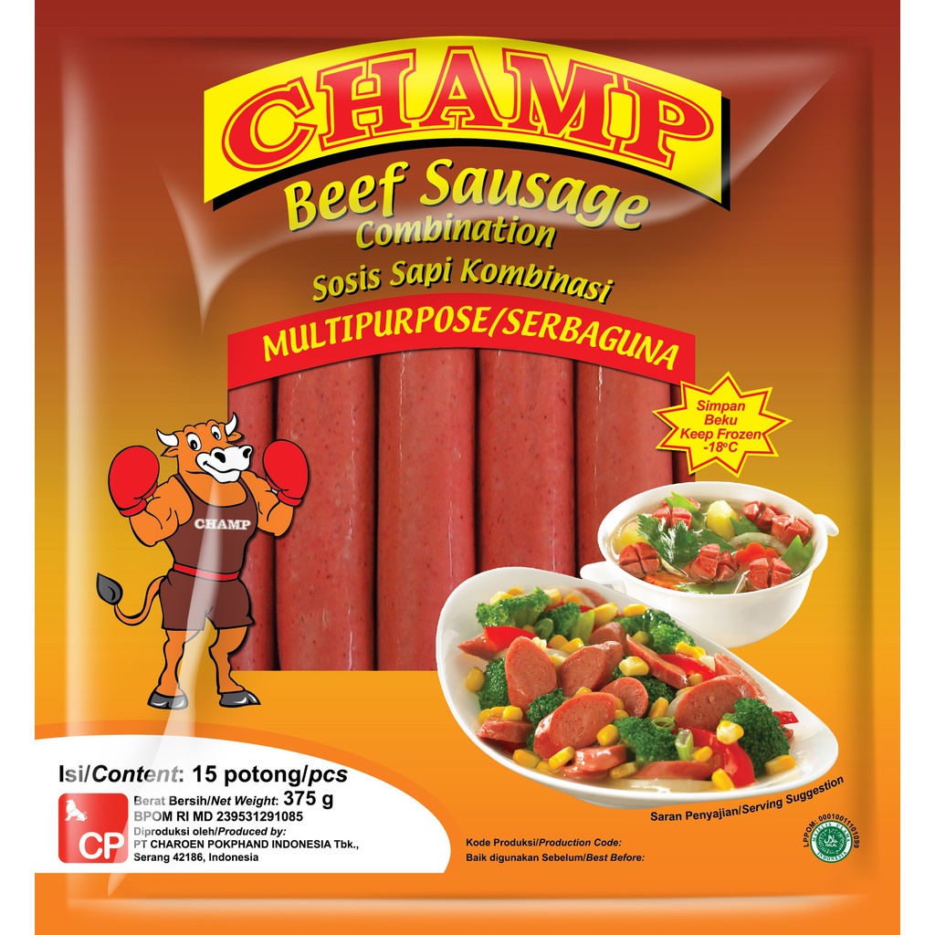 Jual Champ Sosis Sapi Serbaguna 375gr isi 15 – Beef Sausage (KHUSUS ...