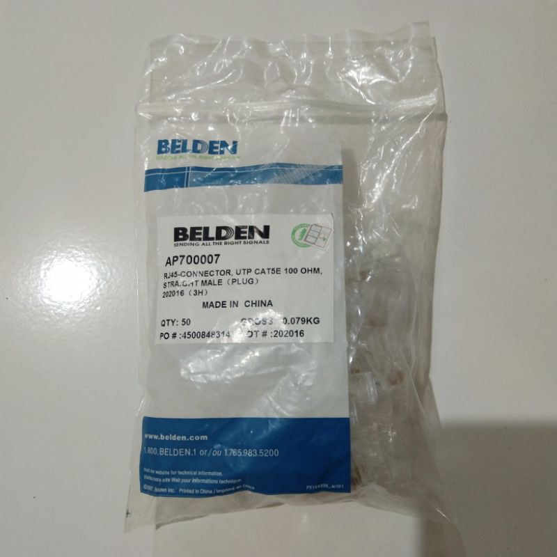 Jual BELDEN RJ45-CONNECTOR (Konektor RJ45) - (50 pcs / Pack) | Shopee ...