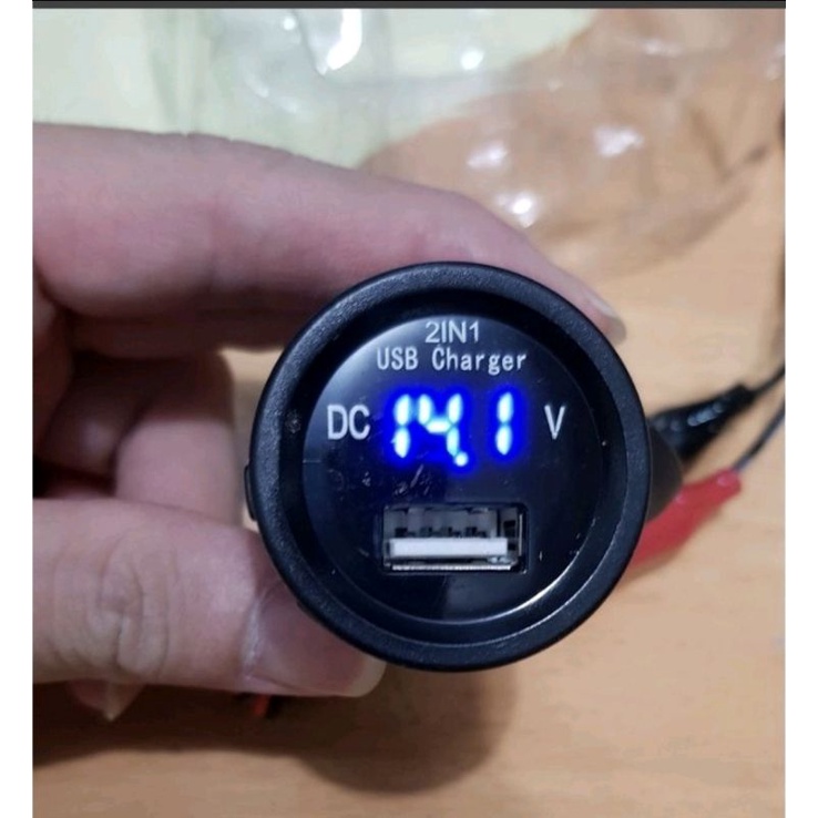Jual Voltmeter Aki digital 3 in 1/casan USB | Shopee Indonesia