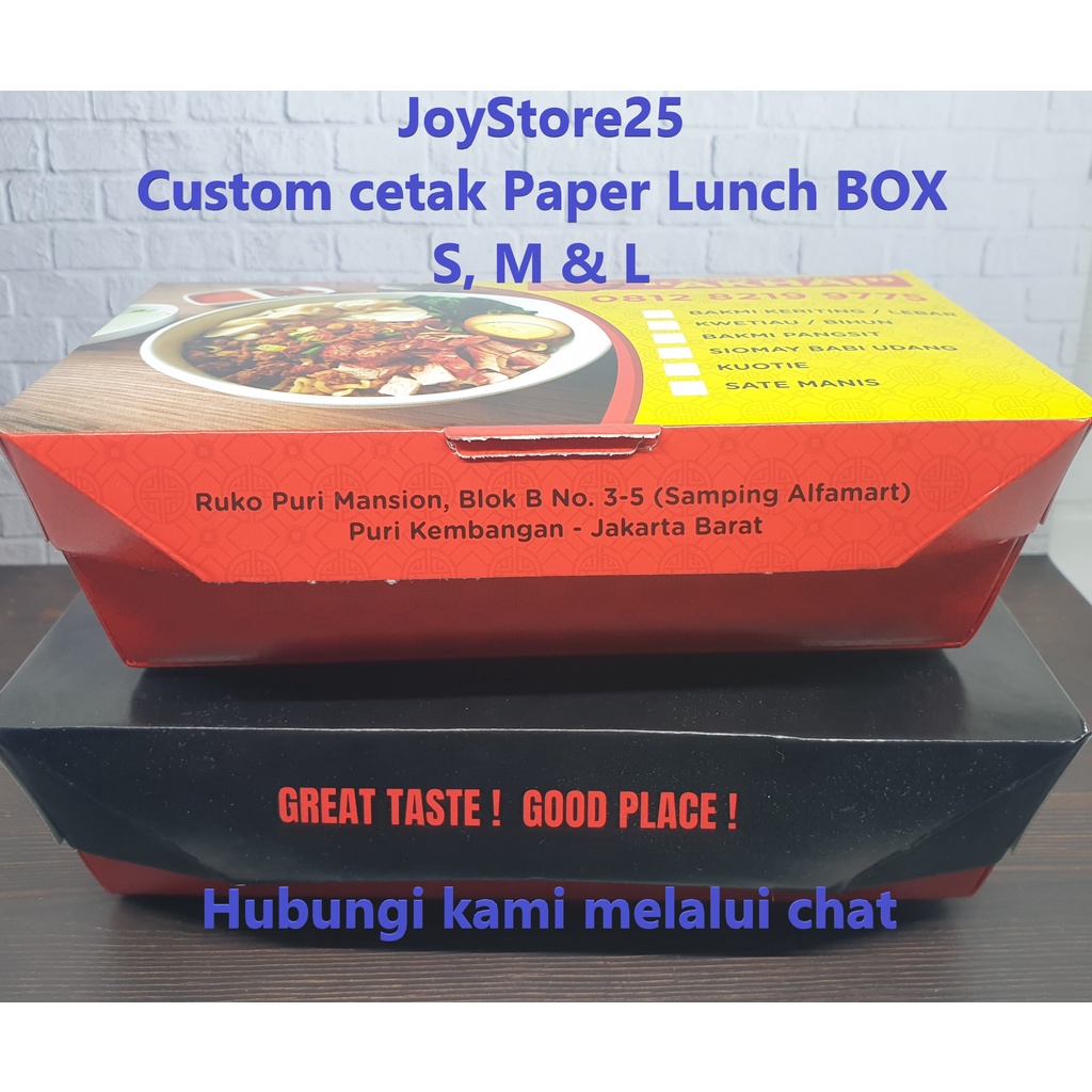 Jual Custom cetak print full colour Paper Lunch Box M 16x9x5 | Shopee ...