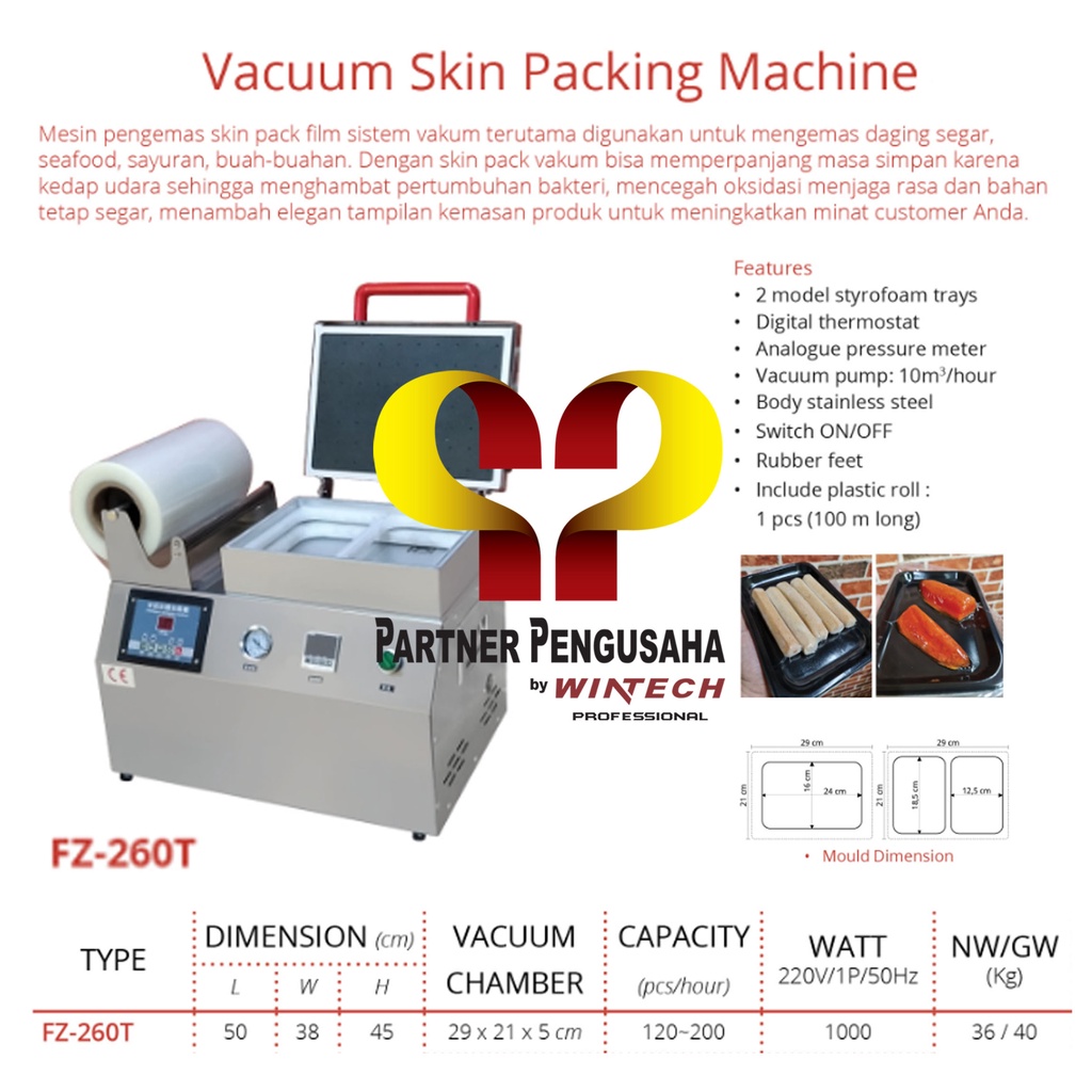 Jual FZ-260T Tray Vacuum Skin Packing Machine Mesin Vacuum Model Tray ...