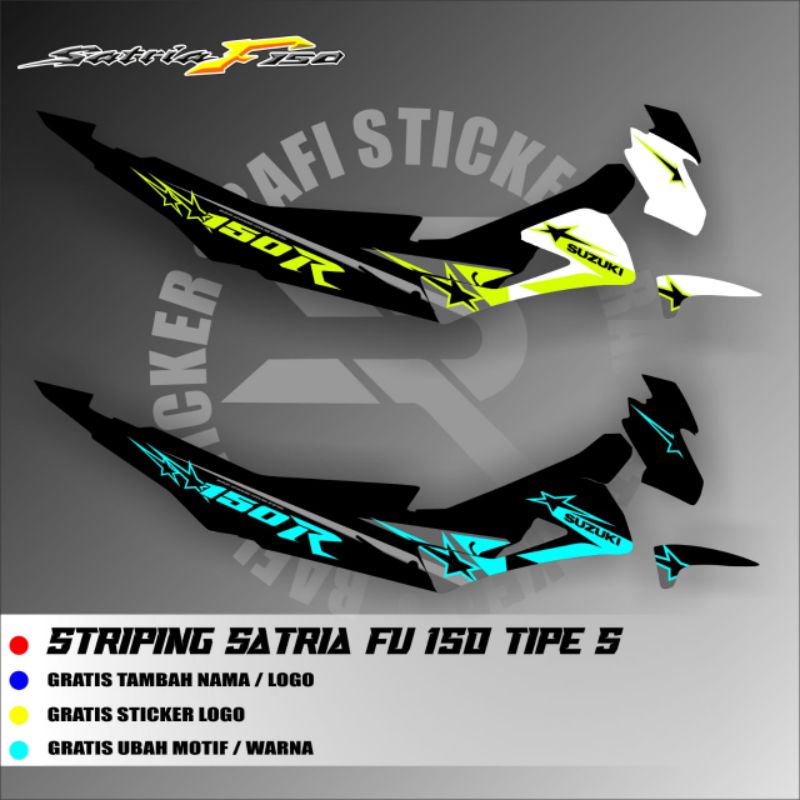 Jual Striping Satria Fu Tipe S / Sticker Variasi Satria Fu 150 Tipe S ...