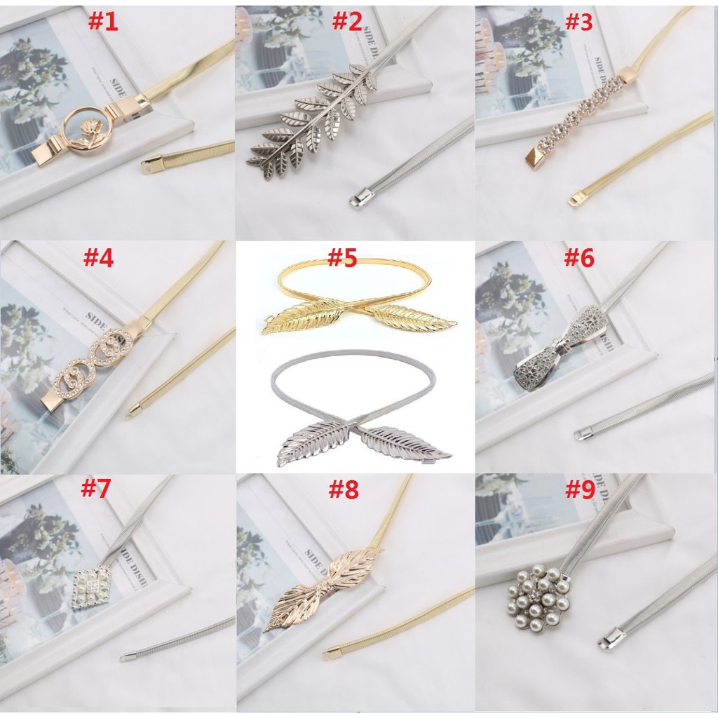 Jual Ikat Pinggang Wanita Tali Spiral Elastis Motif DAUN LEAVES Korea ...