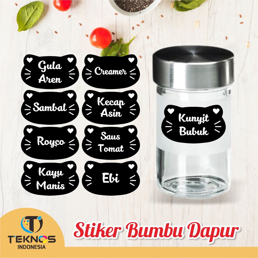 Jual STIKER LABEL BUMBU DAPUR TEKNOS WATERPROOF CUSTOM MURAH | Shopee ...