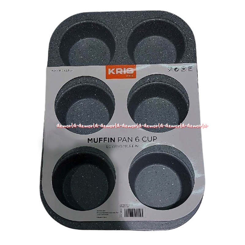 Jual Krischef Muffin Pan 6 Cup Loyang Kue Membuat Kue Mufin Bulat Kris ...