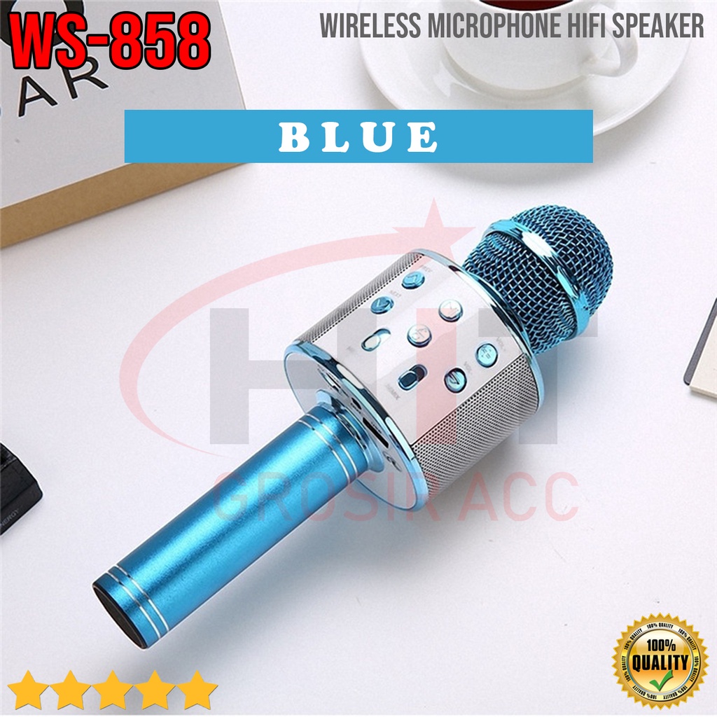 Jual Speaker Microphone Karaoke Mikrofon Wireless Bluetooth WSTER WS-858 Mic Smule | Shopee ...