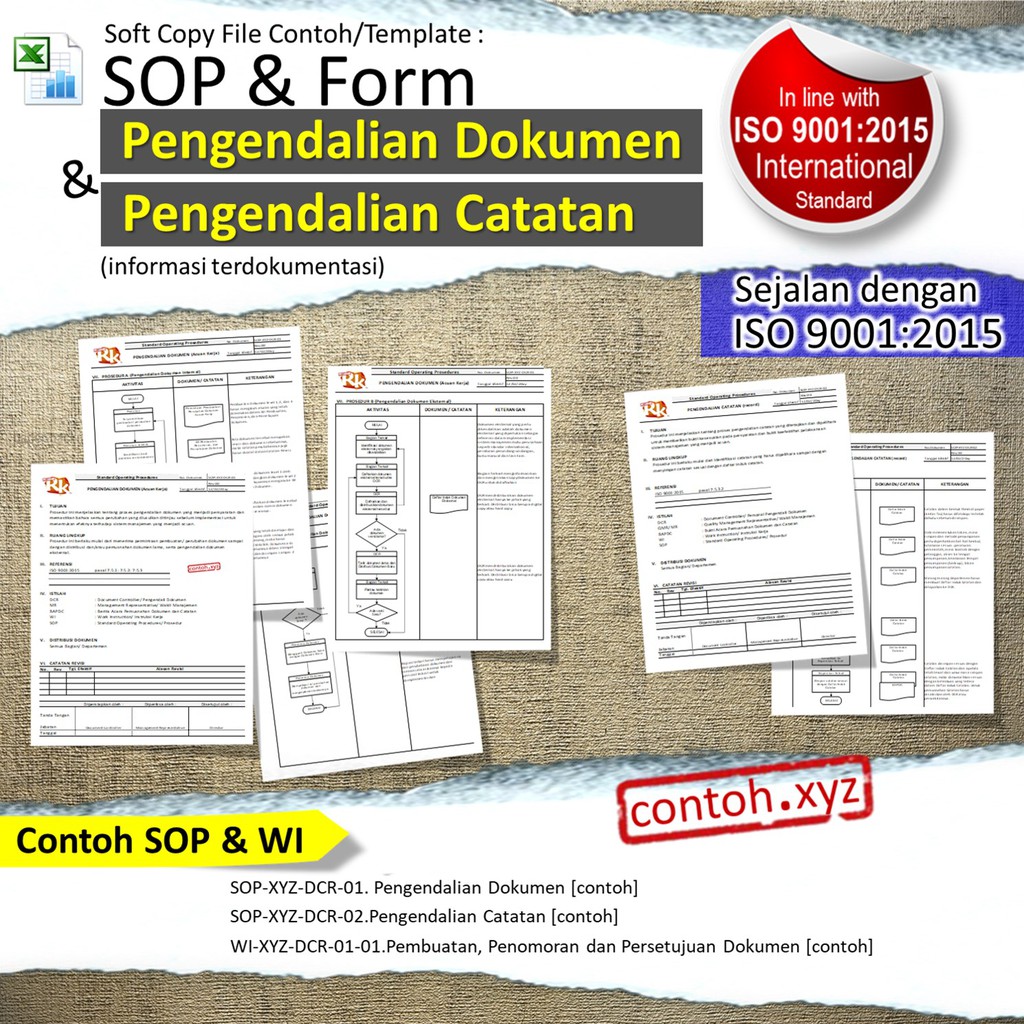 Jual [#09] Contoh SOP Pengendalian Dokumen & Catatan, ISO 9001:2015 ...