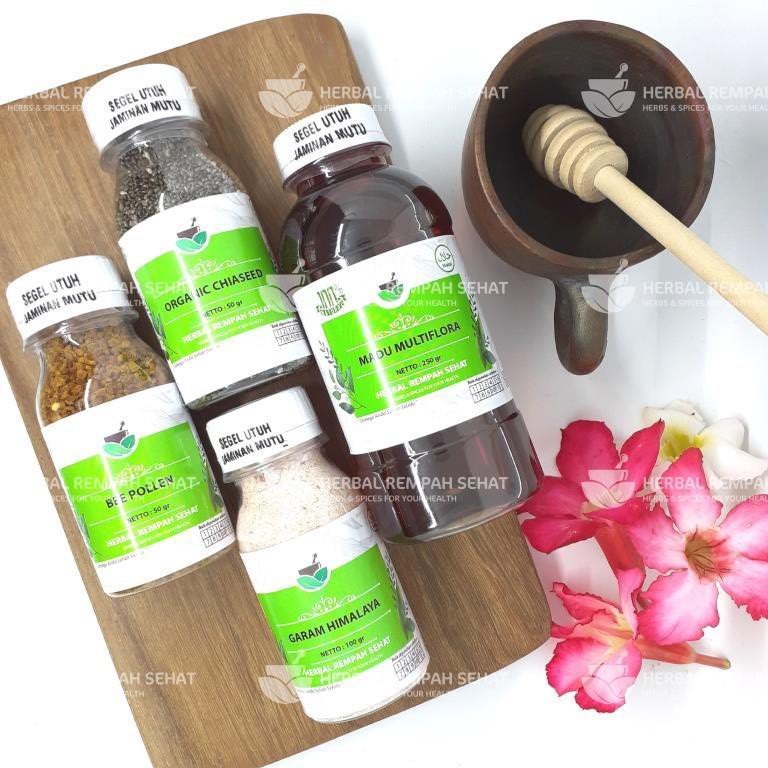 Jual CHIA SEED + HIMSALT + MADU + BEE POLLEN (PAKET COMPLETE KECIL ...