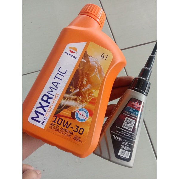 Jual PAKET OLI MESIN REPSOL 800ml + OIL GEAR FEDERAL MOTOR MATIC ...