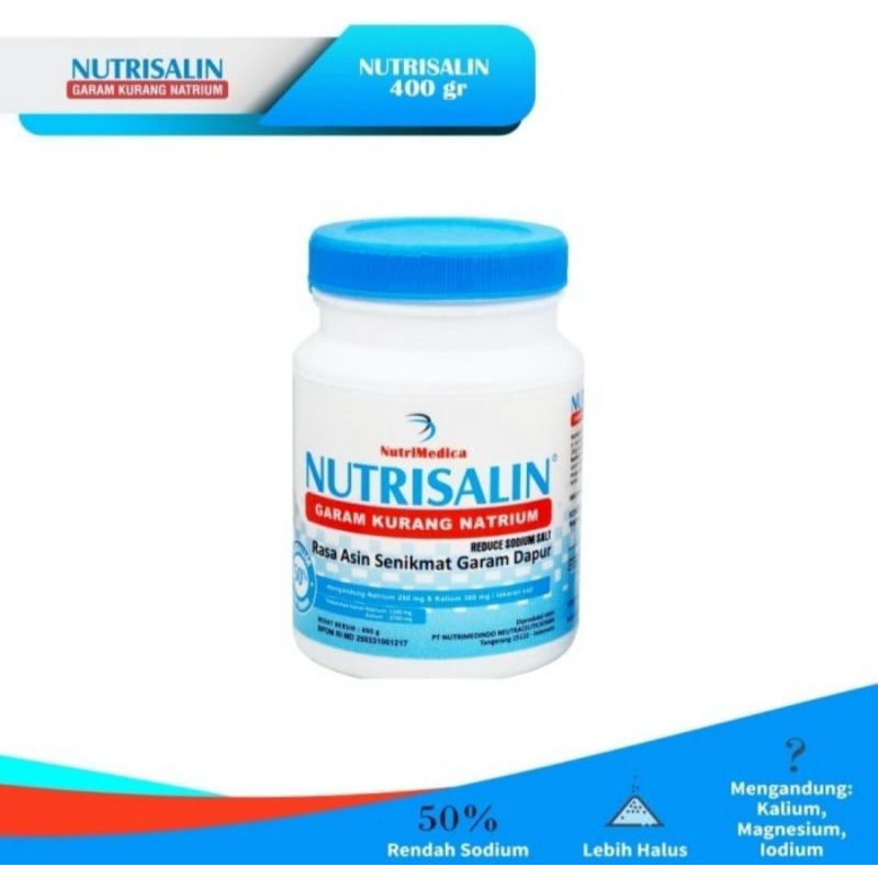 Jual NUTRISALIN GARAM DIET RENDAH NATRIUM 400gr GARAM DAPUR SEHAT ...