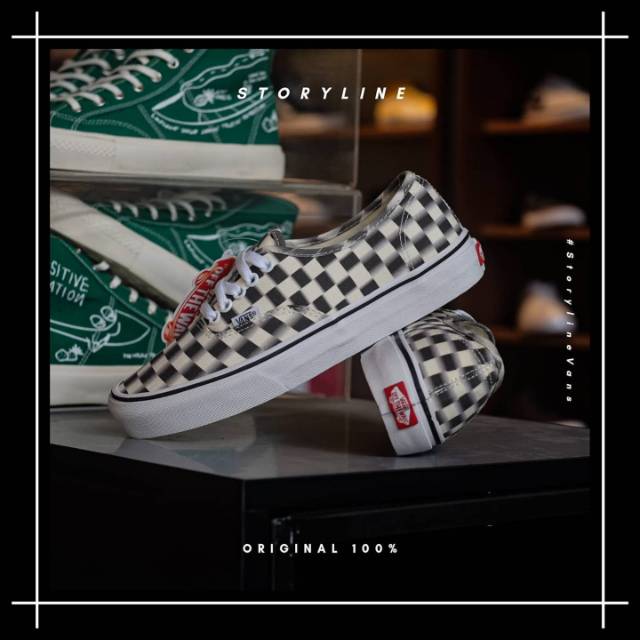 Jual Vans Authentic Checkerboard Blur Black / White | Shopee Indonesia
