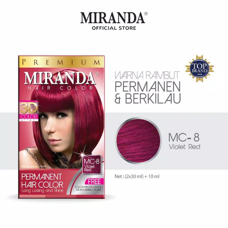 Jual MIRANDA SEMIR RAMBUT MIRANDA MC 8 VIOLET RED UNGU KEMERAH MERAHAN ...
