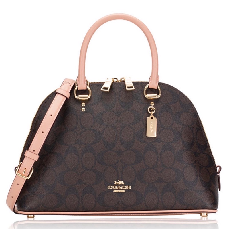 Jual COACH 2558 SIGNATURE KATY SATCHEL BROWN SHELL PINK | Shopee Indonesia