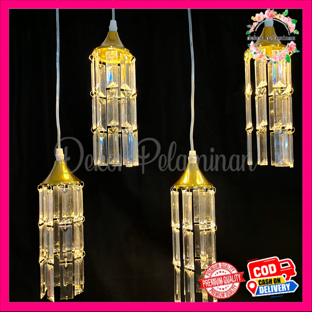 Jual Lampu Gantung Rumbai 1 Set Isi 10 Akrilik ubur ubur Kristal Dekor ...
