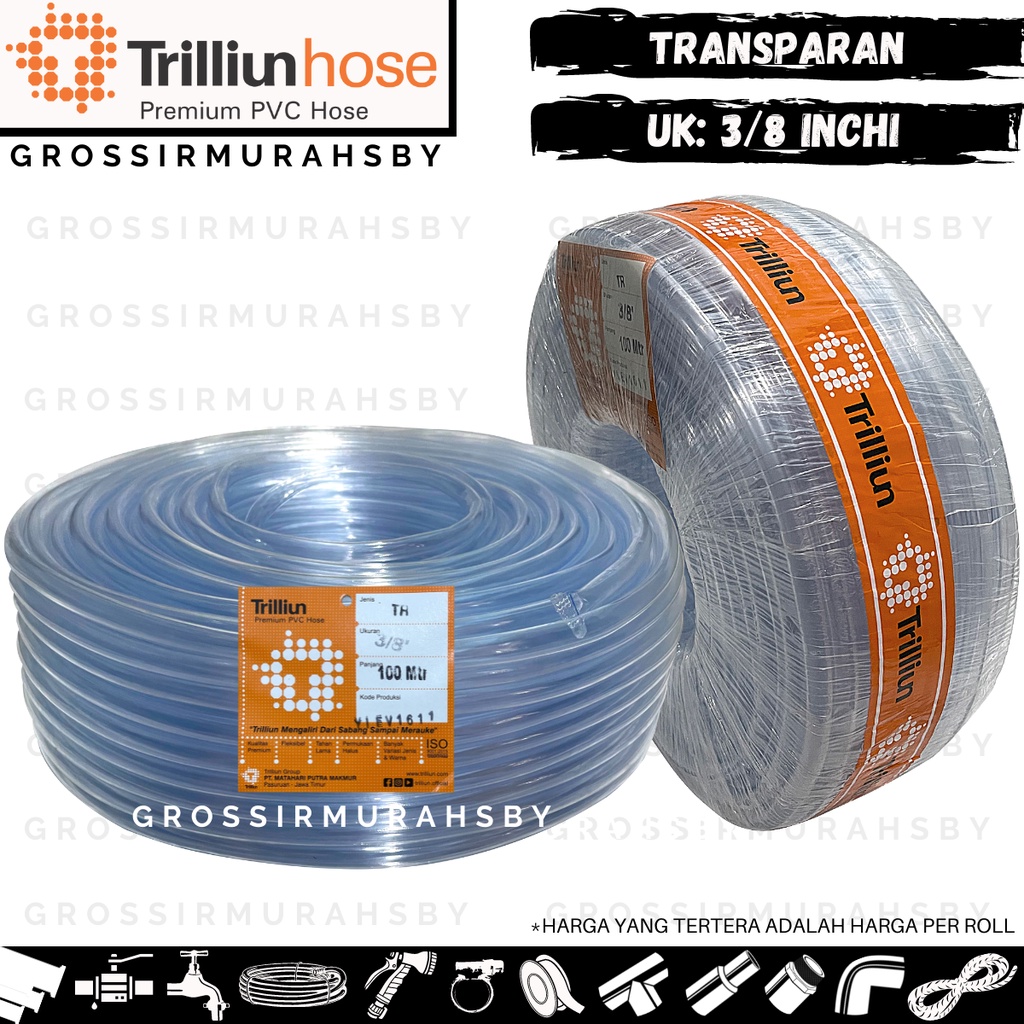 Jual SELANG AIR TRILLIUN TRANSPARAN 3/8 INCHI ( LINK 1 ROLL 100 METER ...