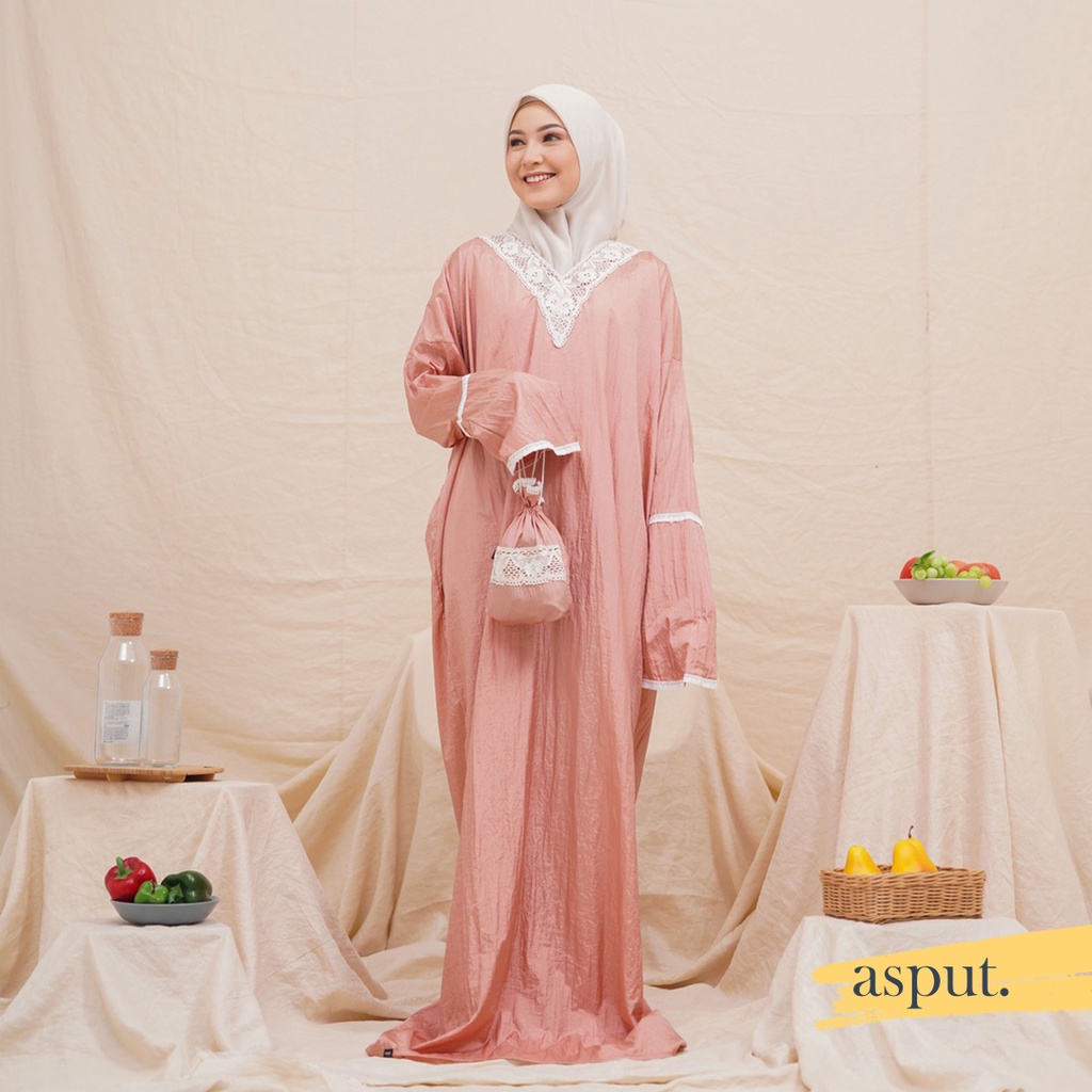 Jual ASPUT - Olivia Glam Abaya Sholat Parasut Premium | Shopee Indonesia