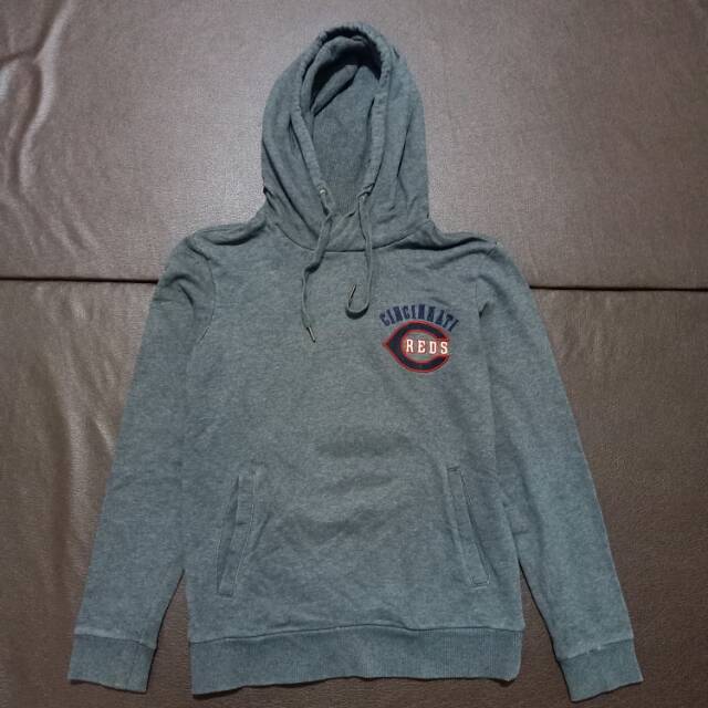 Jual Jaket Hoodie MLB abu-abu size fit L original second | Shopee Indonesia