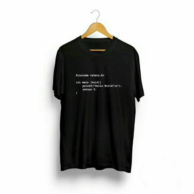 Jual Kaos CODE PROGRAMMER HELLO WORLD CODING C++ NOTEPAD++ TEKNIK ...