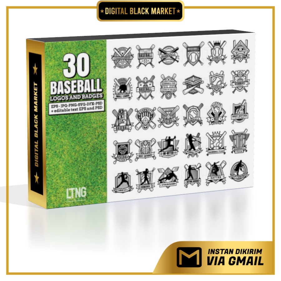 Jual 30 Baseball Logos And Badge - Photoshop & Illustrator | Shopee Indonesia