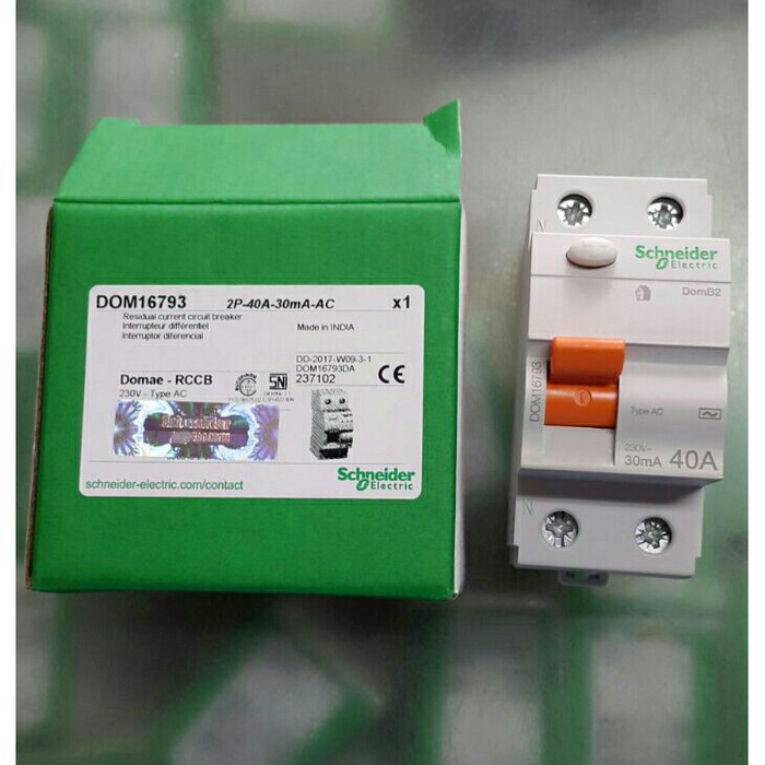 Jual ELCB/RCCB SCHNEIDER DOMAE 2P 40A 30mA | Shopee Indonesia