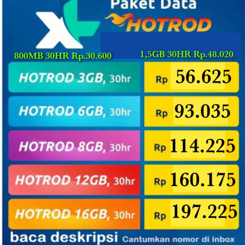Jual paket HOTROD XL FULL 24 JAM | Shopee Indonesia