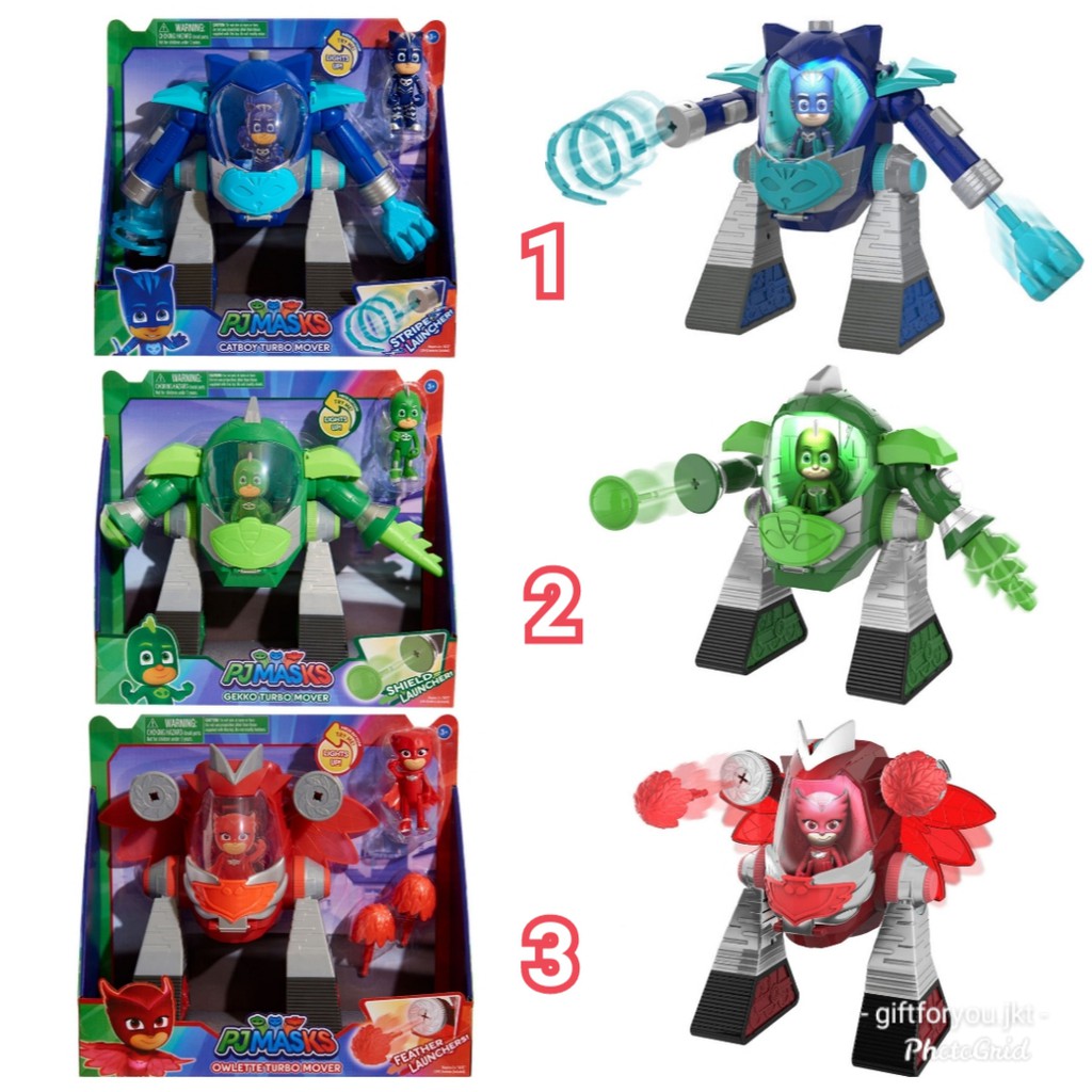 Jual PJ Masks Turbo Mover Catboy Gekko Owlette Mainan Anak Figure Super ...