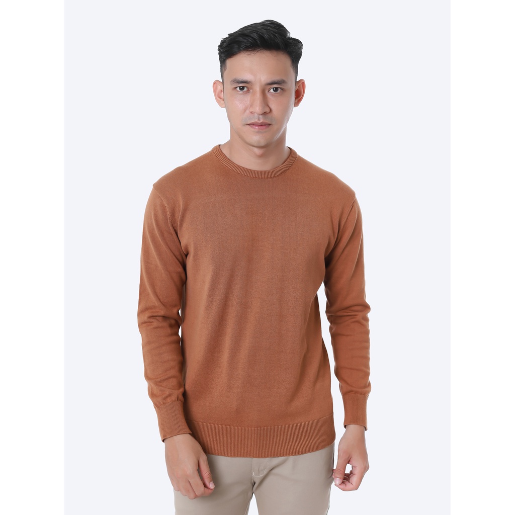 Jual Gomuda Sweater Rajut Pria Crewneck Torque - Brown Sugar | Shopee ...