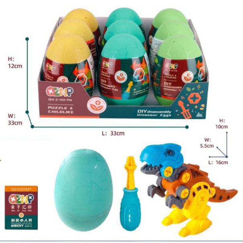 Jual Mainan rakit anak telur dino DIY JUMBO telor dinosaurus drill ...