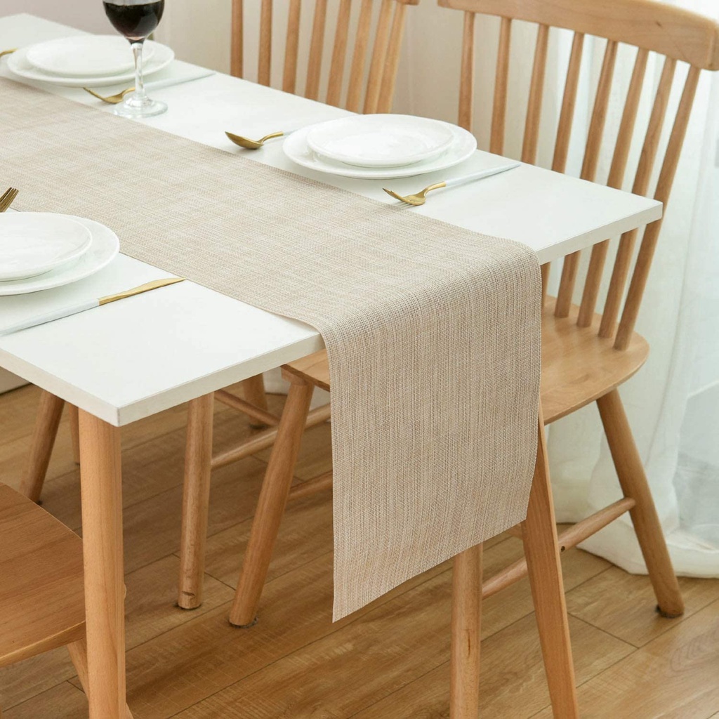 Jual Taplak Meja Makan Panjang / Table Runner Panjang Beige | Shopee ...